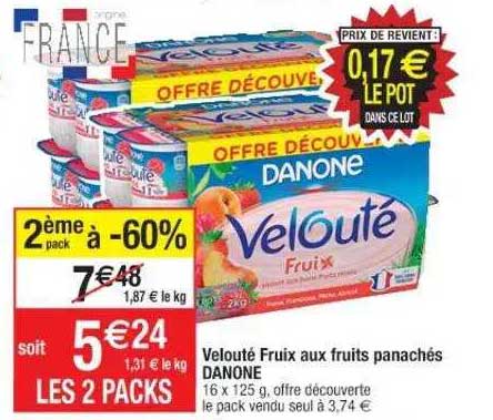 Promo Velouté Fruix Aux Fruits Panachés Danone chez Cora - iCatalogue.fr