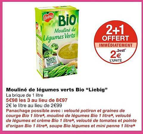 Promo Mouliné De Légumes Verts Bio "liebig" chez Monoprix - iCatalogue.fr