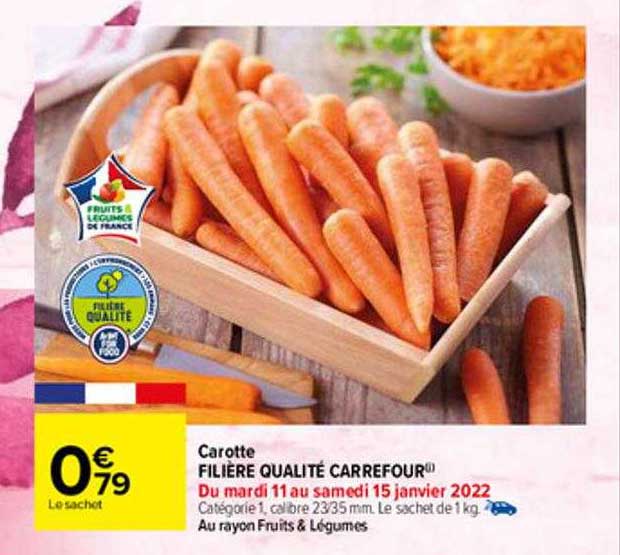 Offre Carotte Filière Qualité Carrefour chez Carrefour