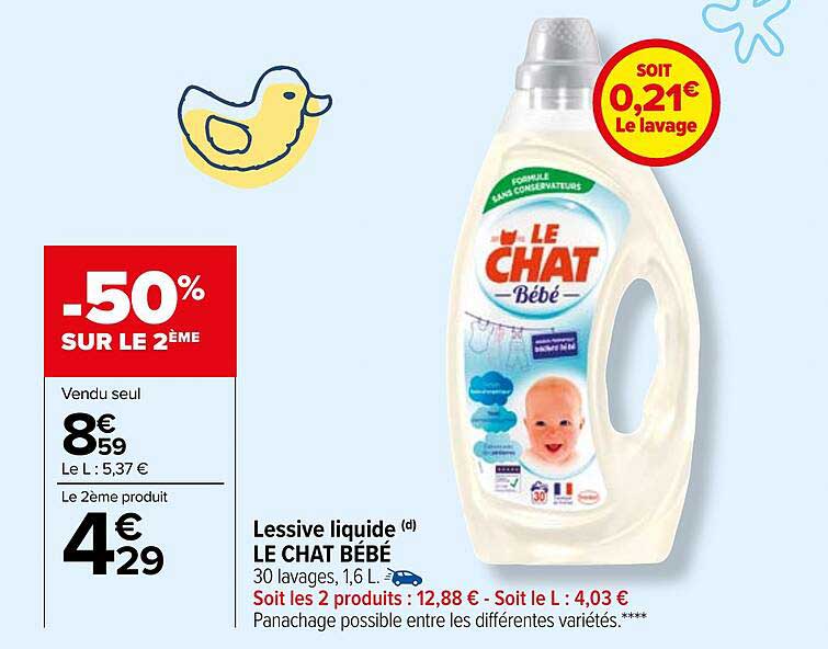 Promo Lessive Liquide Le Chat Bébé chez Carrefour - iCatalogue.fr