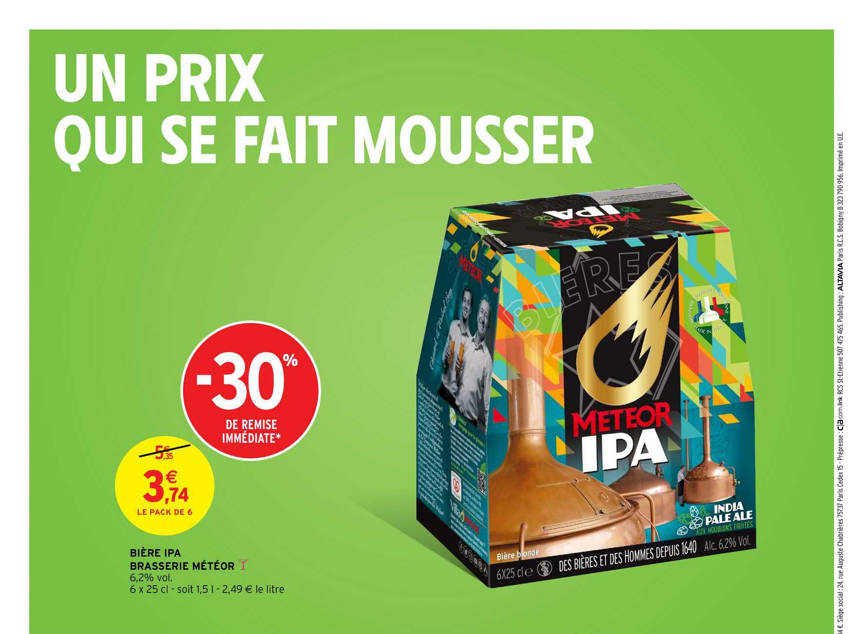 Promo Bière Ipa Brasserie Météor chez Intermarché - iCatalogue.fr