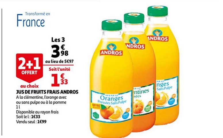 Promo Jus De Fruits Frais Andros chez Auchan - iCatalogue.fr
