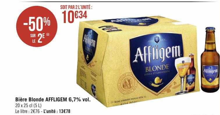 Promo Bière Blonde Affligem 6,7% Vol. chez Géant Casino - iCatalogue.fr