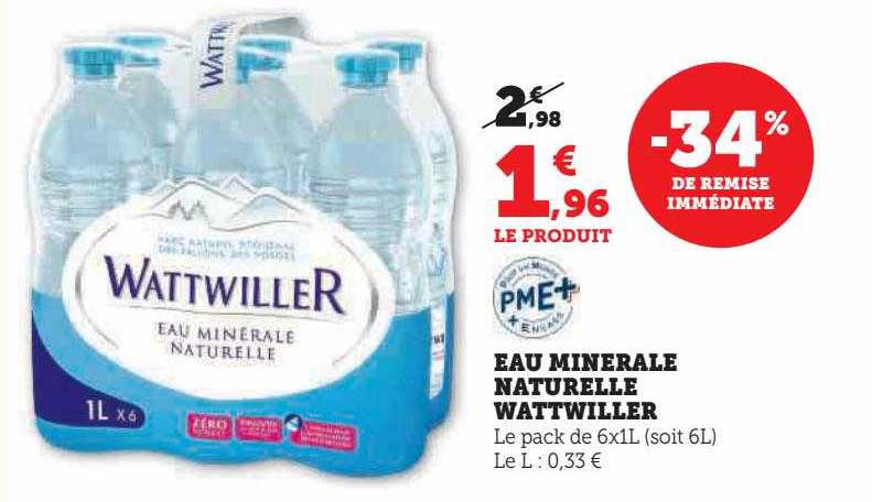 Promo Eau Minérale Naturelle Wattwiller chez Super U - iCatalogue.fr