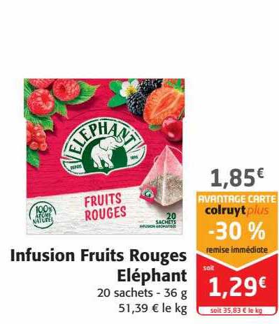 Promo Infusion Fruits Rouges élephant chez Colruyt - iCatalogue.fr