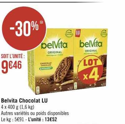 Promo Belvita Chocolat Lu chez Géant Casino - iCatalogue.fr