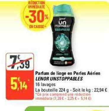 Promo Parfum De Linge En Perles Aérien Lenor Unstoppables chez G20 ...