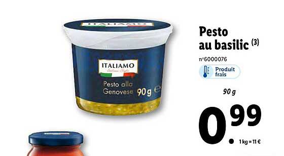 Promo Pesto Au Basilic Italiamo chez Lidl - iCatalogue.fr