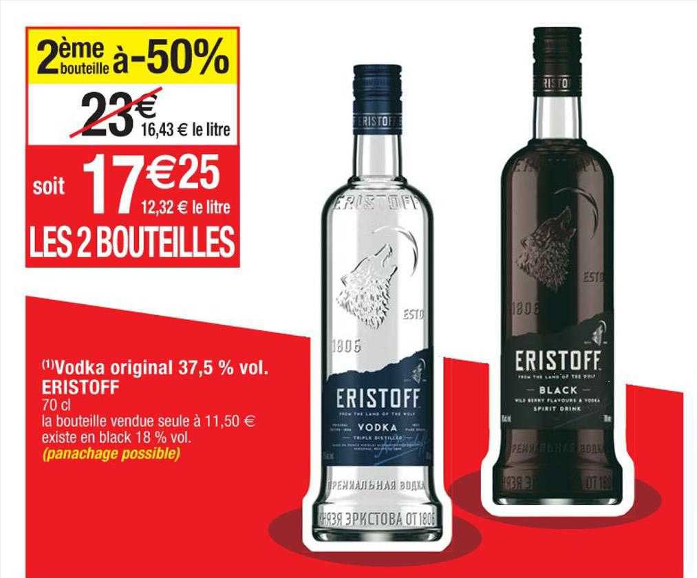 Promo Vodka Original 37,5% Vol. Eristoff chez Cora