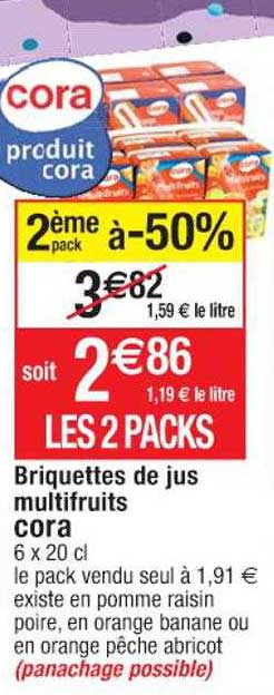 Promo Briquettes De Jus Multifruits Cora chez Cora - iCatalogue.fr
