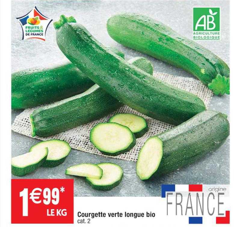 Promo Courgette Verte Longue Bio chez Cora - iCatalogue.fr
