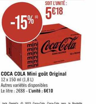Promo Coca Cola Mini Goût Original chez Casino Supermarchés - iCatalogue.fr