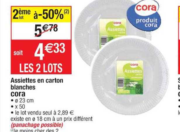 Promo Assiettes En Carton Blanches Cora chez Cora - iCatalogue.fr