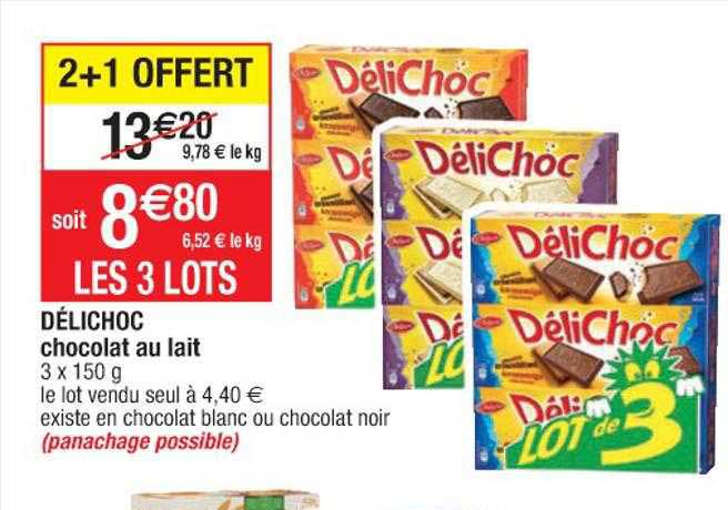 Promo Délichoc Chocolat Au Lait chez Cora - iCatalogue.fr
