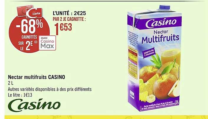 Offre Nectar Multifruits chez Leader Price