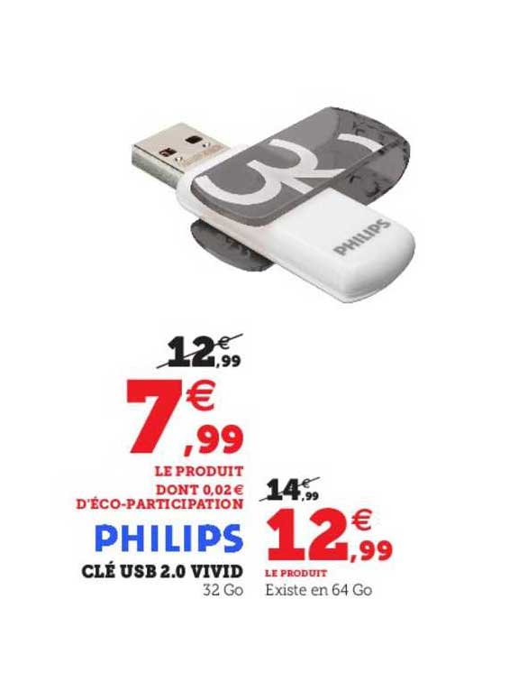 Promo Clé Usb 2.0 Vivid Philips chez Hyper U - iCatalogue.fr Promo Clé Usb 2.0 Vivid Philips chez Hyper U - iCatalogue.fr