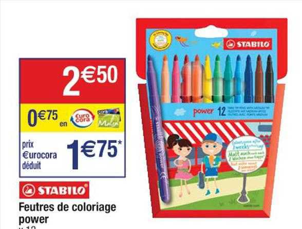 Promo Feutres De Coloriage Power Stabilo chez Cora - iCatalogue.fr