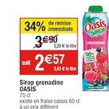 Promo Sirop Menthe Citron Ou Grenadine Oasis chez G20 - iCatalogue.fr