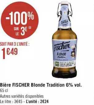 Offre Bière "fischer" Tradition chez Monoprix