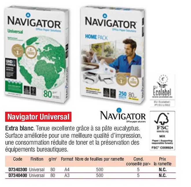 Promo Navigator Universal chez Plein ciel - iCatalogue.fr