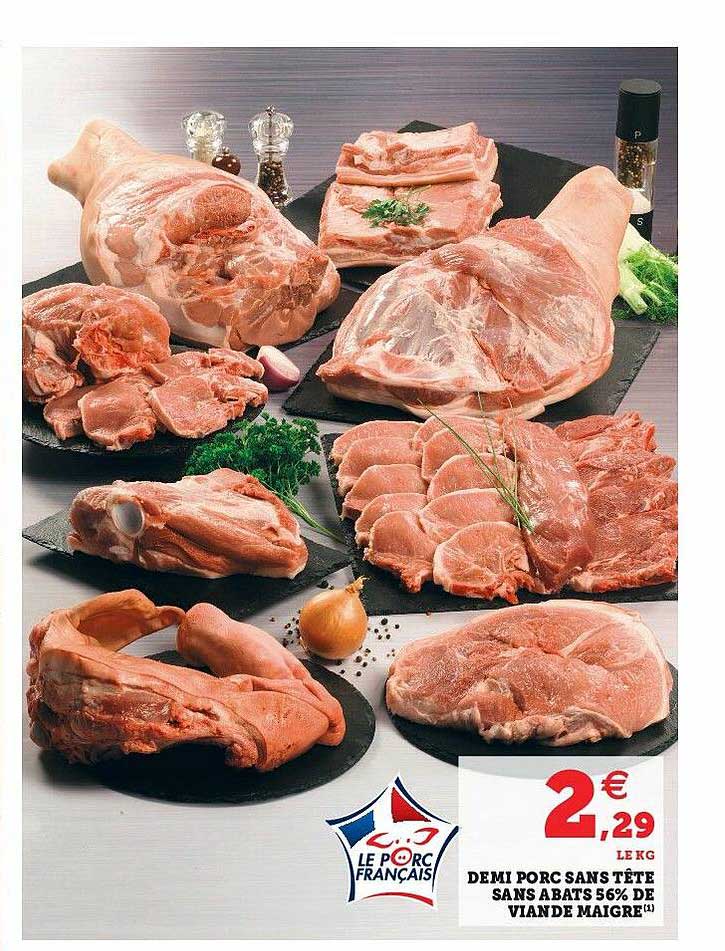 Promo Demi Porc Sans Tête Sans Abats 56% De Viande Maigre chez Super U ...