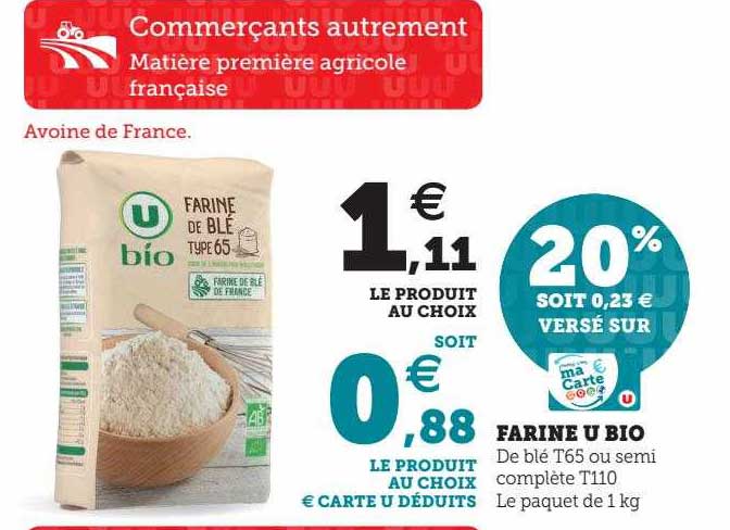 Promo Farine U Bio chez Hyper U - iCatalogue.fr