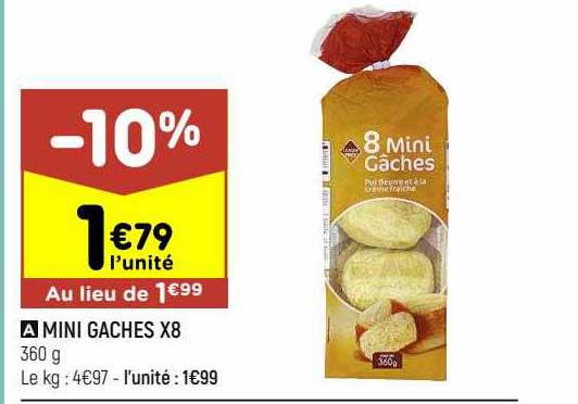 Promo Mini Gâches X8 chez Leader Price - iCatalogue.fr