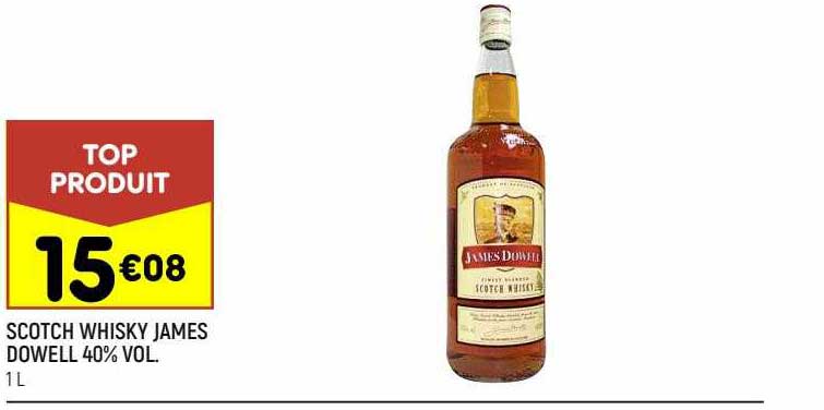 Promo Scotch Whisky James Dowell 40% Vol. chez Leader Price - iCatalogue.fr