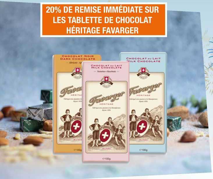Promo 20% De Remise Immediate Sur Les Tablette De Chocolat Heritage ...