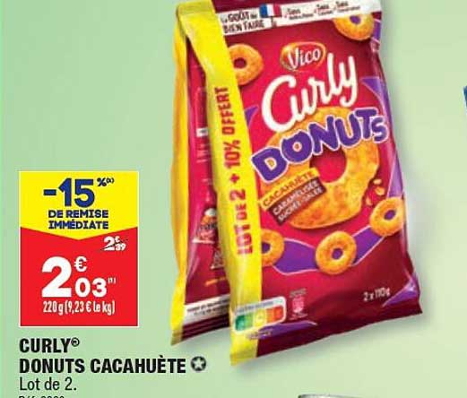 Promo Curly Donuts Cacahuète chez Aldi - iCatalogue.fr