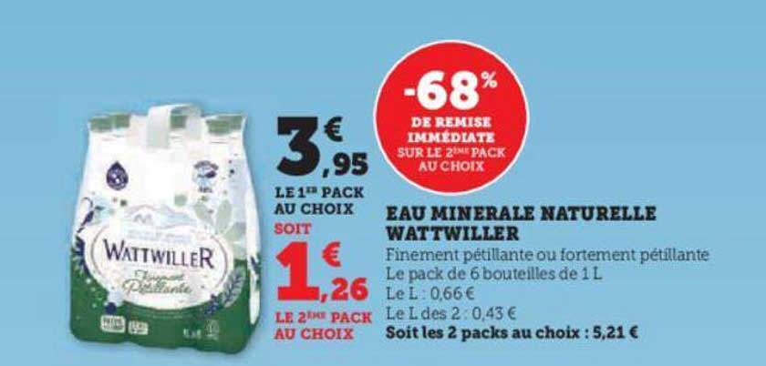 Promo Eau Minérale Naturelle Wattwiller chez Hyper U - iCatalogue.fr