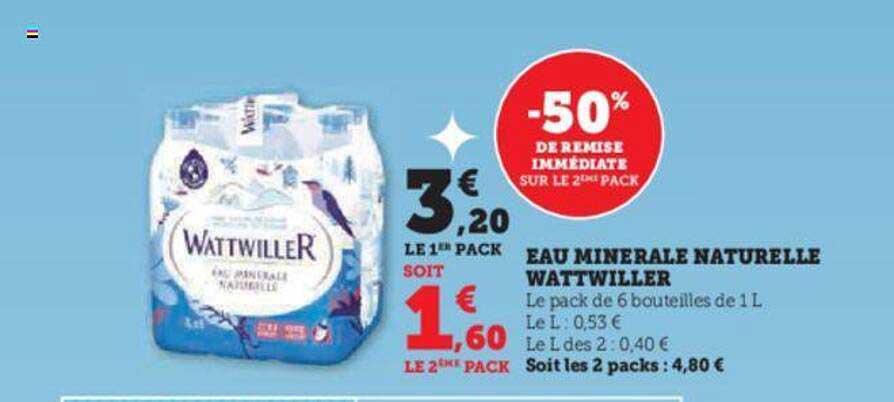 Promo Eau Minérale Naturelle Wattwiller chez Hyper U - iCatalogue.fr
