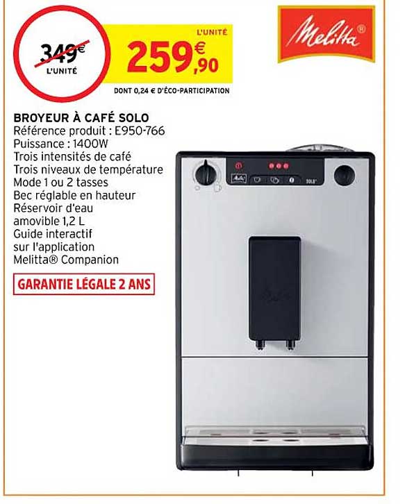 Offre Broyeur à Café Solo Melika chez Intermarche Hyper