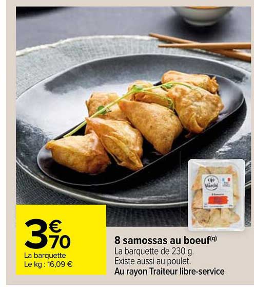 Promo 8 Samossas Au Boeuf chez Carrefour - iCatalogue.fr
