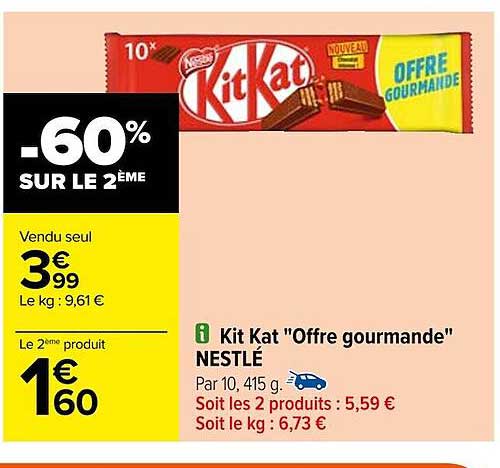 Promo Kit Kat "offre Gourmande" Nestlé chez Carrefour - iCatalogue.fr