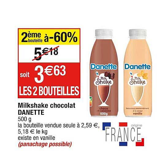 Promo Milkshake Chocolat Danette chez Cora - iCatalogue.fr