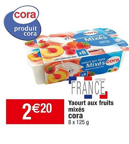 Promo Yaourt Aux Fruits Mixes Cora chez Cora - iCatalogue.fr