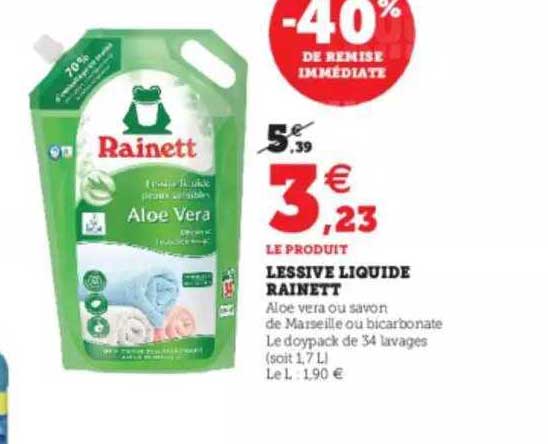 Promo Lessive Liquide Rainett chez Hyper U - iCatalogue.fr