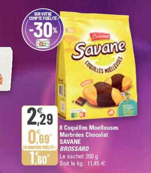 Promo 8 Coquilles Moelleuses Marbrées Chocolat Savane Brossard chez G20 ...