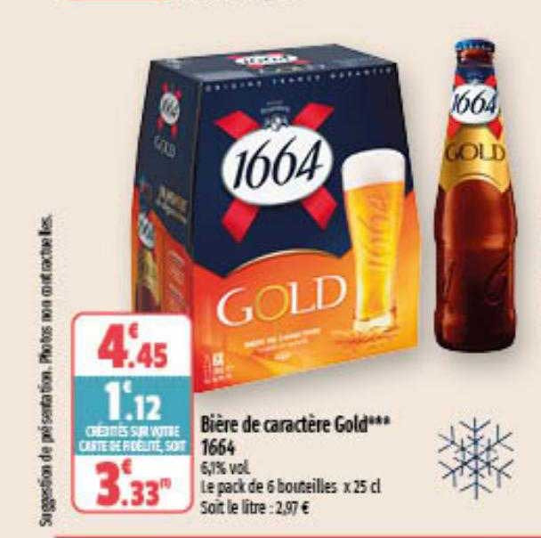 Promo Bière De Caractère Gold 1664 chez Coccinelle Supermarché ...
