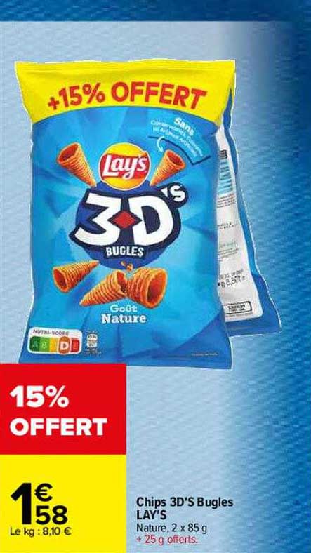 Promo Chips 3d's Bugles Lay's chez Carrefour - iCatalogue.fr