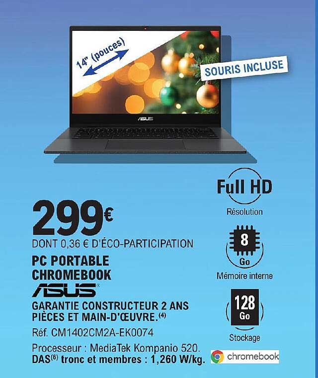 Promo Pc Portable Chromebook 14" Asus chez E.Leclerc Espace Culturel ...