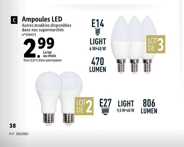 Promo Ampoules Led chez Lidl - iCatalogue.fr