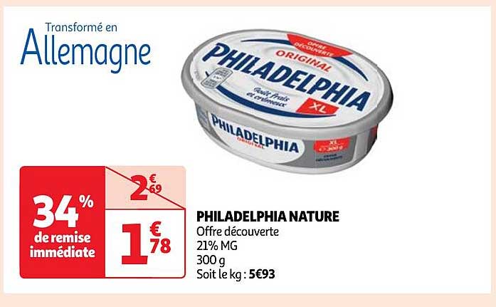 Promo Philadelphia Nature chez Auchan - iCatalogue.fr