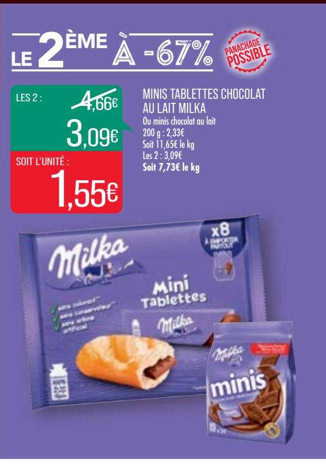 Promo Minis Tablettes Chocolat Au Lait Milka chez Match - iCatalogue.fr