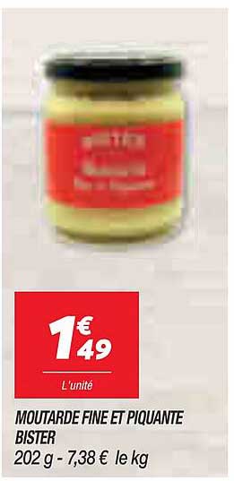 Promo Moutarde Fine Et Piquante Bister chez Netto - iCatalogue.fr