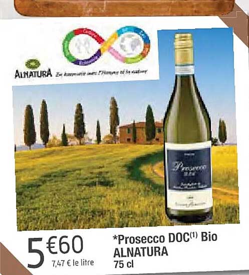 Offre Prosecco Doc Bio Alnatura chez Cora