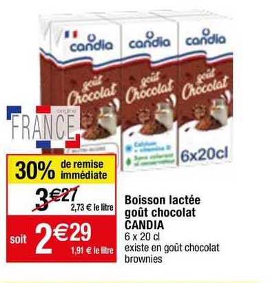 Promo Boisson Lactée Goût Chocolat Candia chez Migros France ...