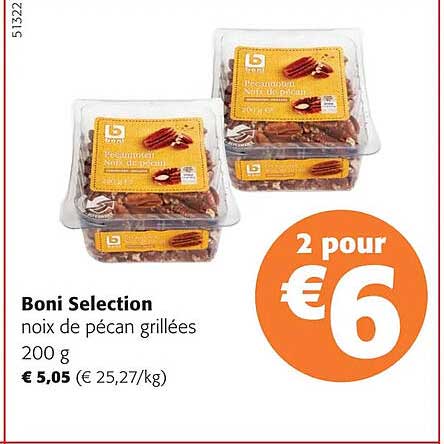 Promo Boni Selection Noix De Pécan Grillées chez Colruyt - iCatalogue.fr