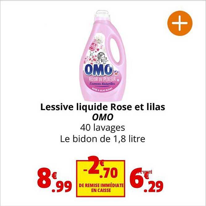 Promo Lessive Liquide Rose Et Lilas Omo chez Coccinelle Supermarché ...